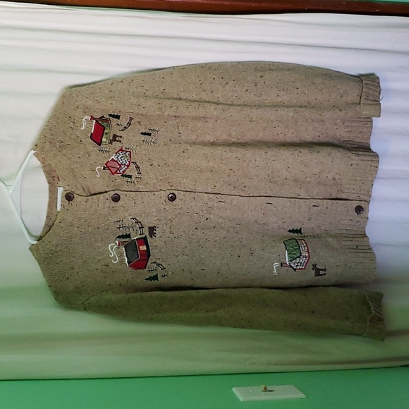 Vintage | Sweaters | Vintage Cottagecore Outdoor Cabin Wilderness Wool ...
